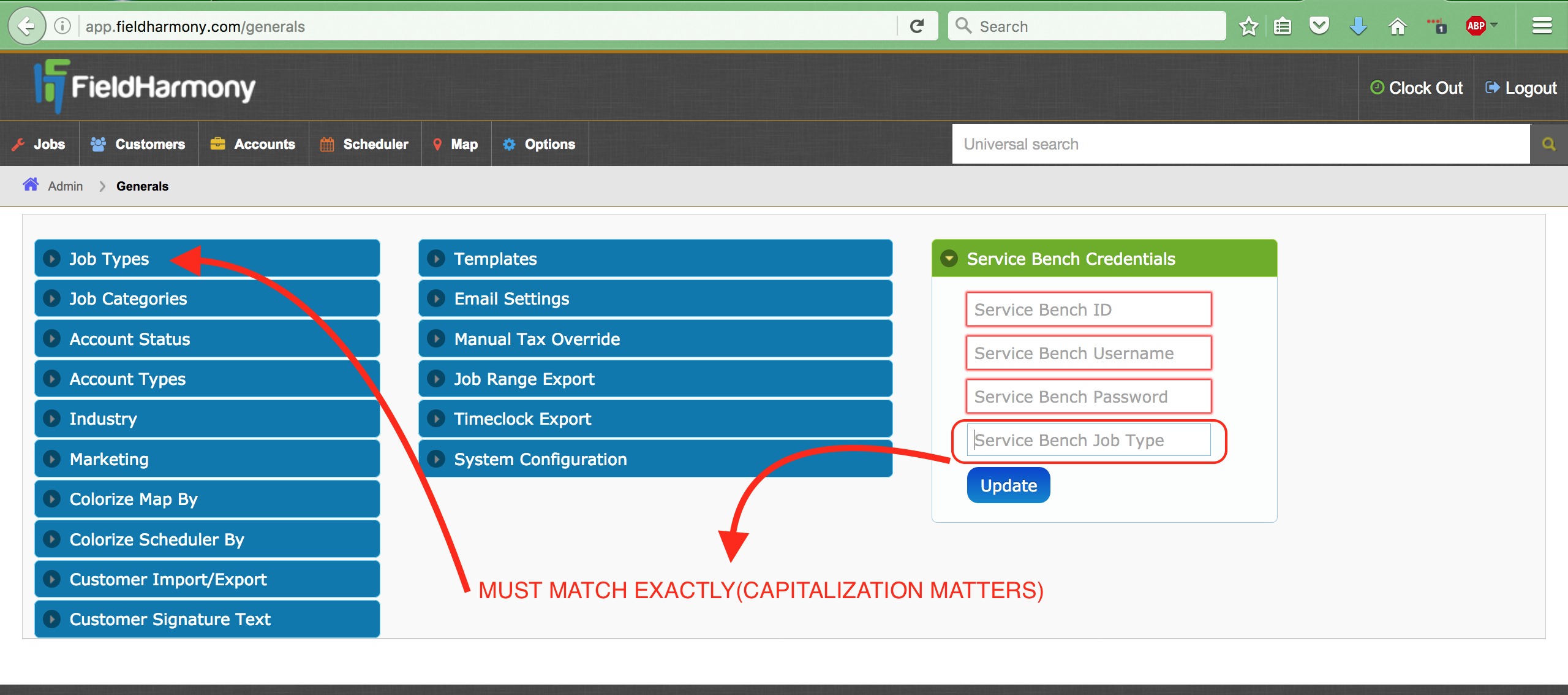 Service Bench Integration – Field Harmony